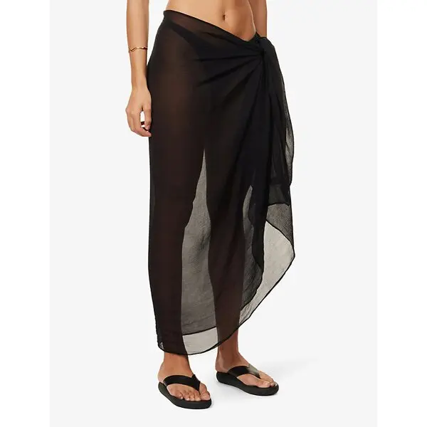 AWAY THAT DAY Santorini Crepe Sarong - Black