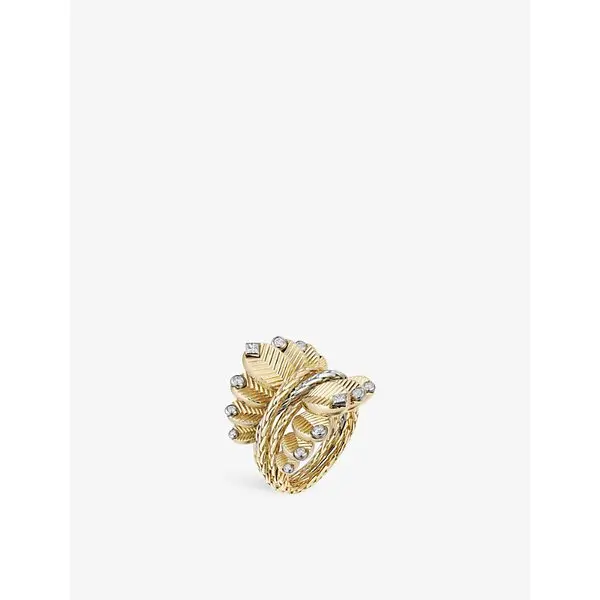 CARTIER Grain De Café 18ct White And Diamond Ring - Yellow Gold