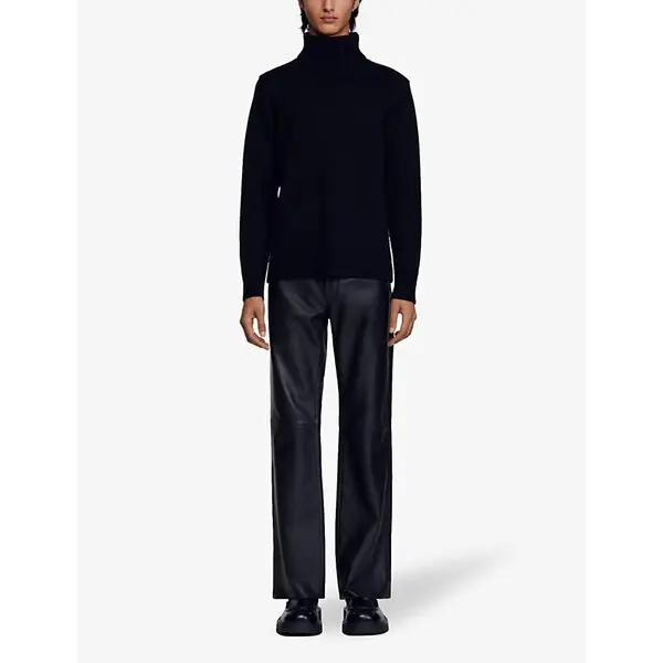 Sandro Knitted Wool-blend Jumper - Noir / Gris