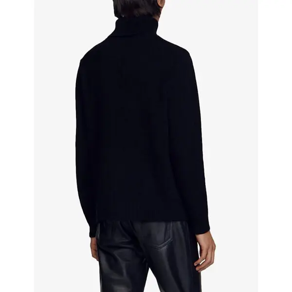Sandro Knitted Wool-blend Jumper - Noir / Gris