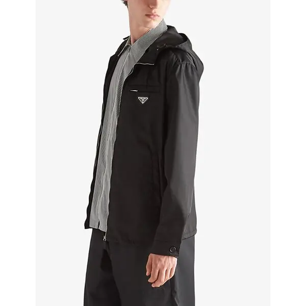 Prada Re-nylon Brand-plaque Hooded Polyamide Jacket