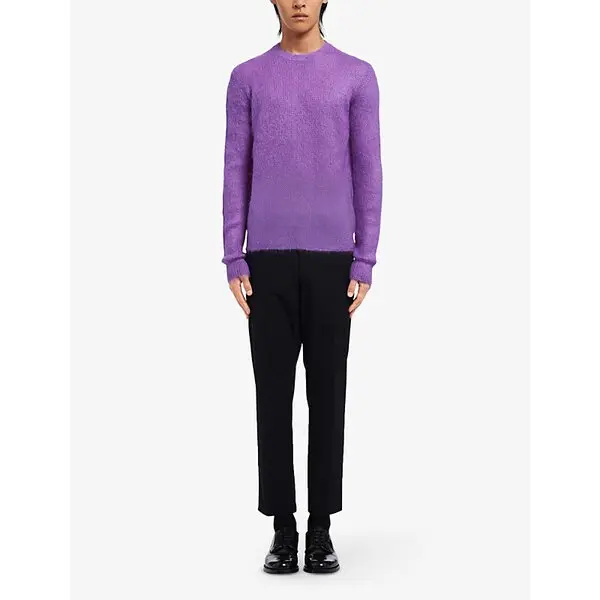 Prada Brand-badge Mohair-blend Sweatshirt - Wisteria