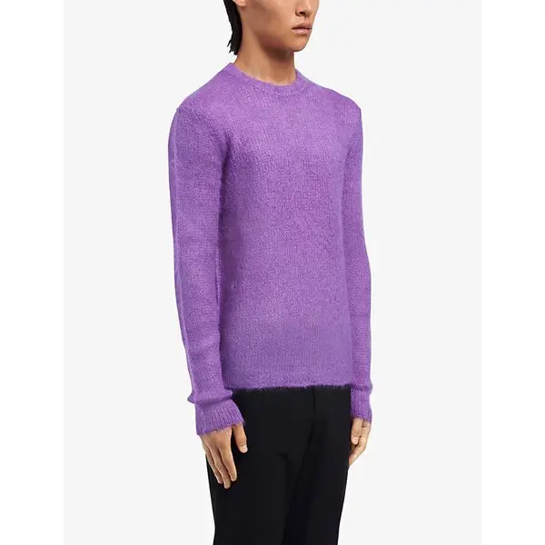 Prada Brand-badge Mohair-blend Sweatshirt - Wisteria