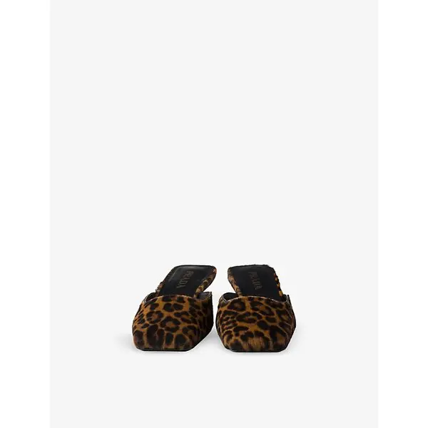 Prada Leopard-print Leather Heeled Mules