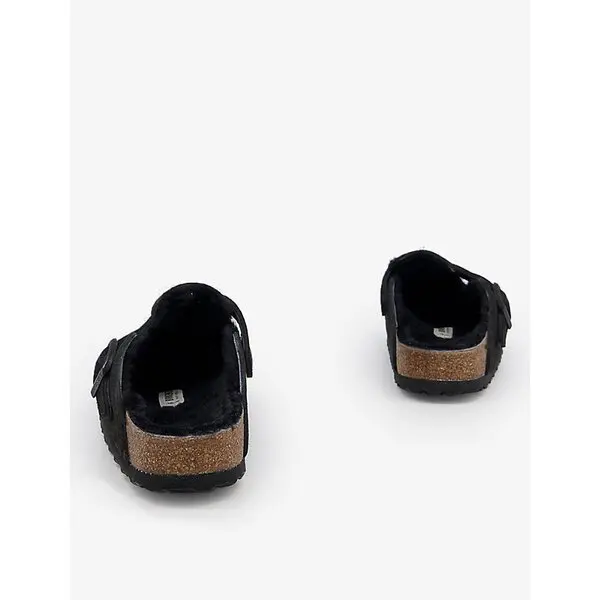 BIRKENSTOCK Boston Buckle-embellished Suede Sandals - Black