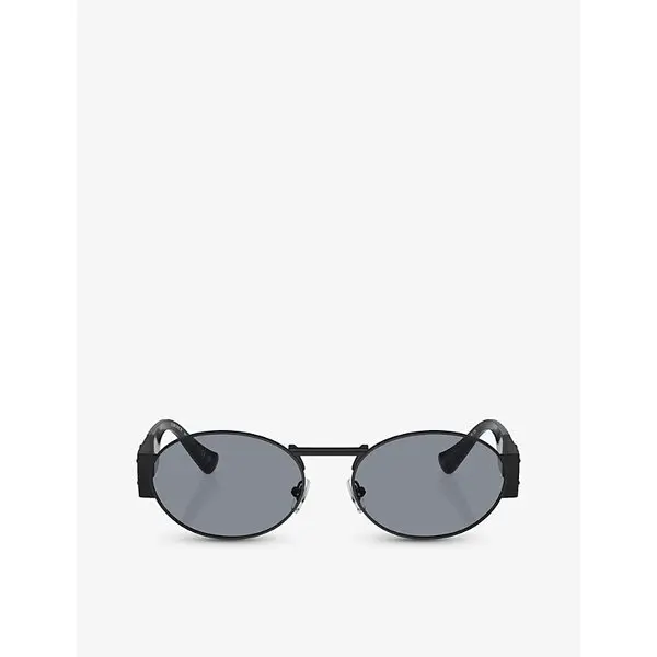 Versace Ve2264 Oval Sunglasses - Black