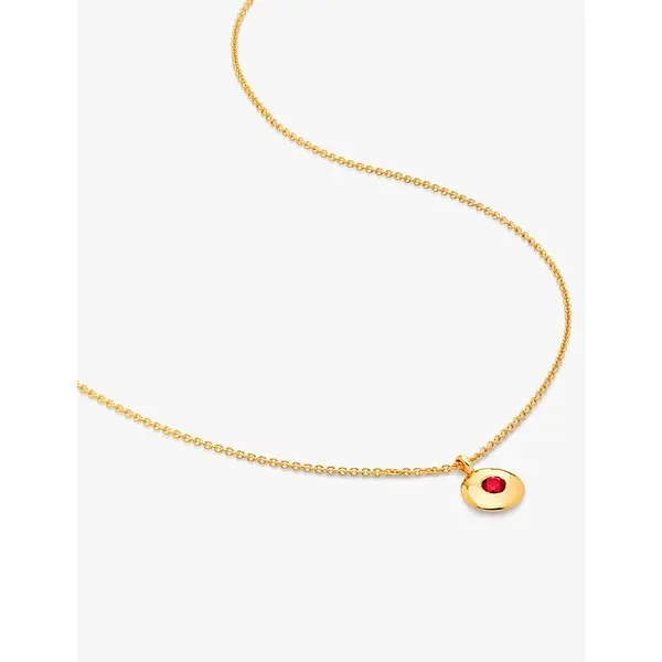 Monica Vinader January Birthstone Garnet Pendant Necklace - Yellow Gold