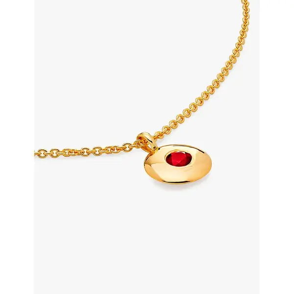Monica Vinader January Birthstone 18ct -plated Vermeil Sterling-silver And Garnet Pendant Necklace - Yellow Gold