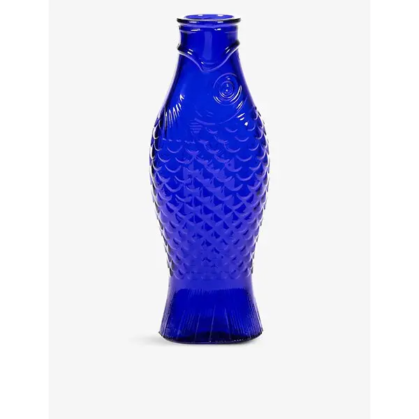 SERAX Paola Navone Fish & Fish Glass Bottle 1l - Dark Blue