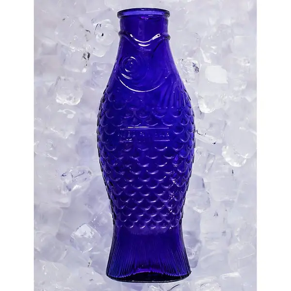 SERAX Paola Navone Fish & Fish Glass Bottle 1l - Dark Blue