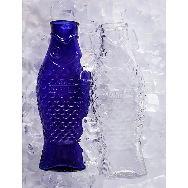 SERAX Paola Navone Fish & Fish Glass Bottle 1l - Dark Blue