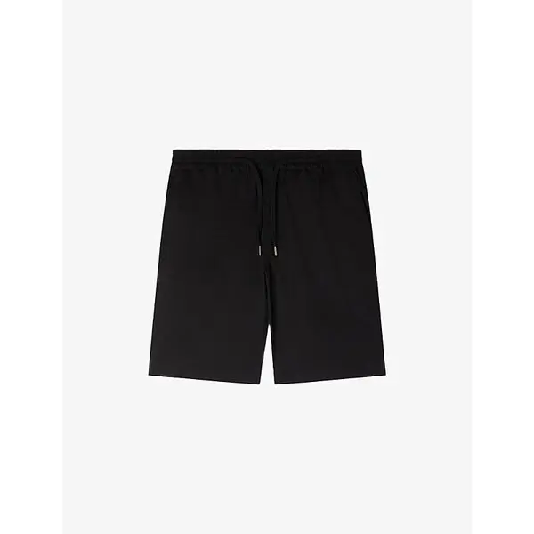 Sandro Stretch Cotton-blend Shorts - Black