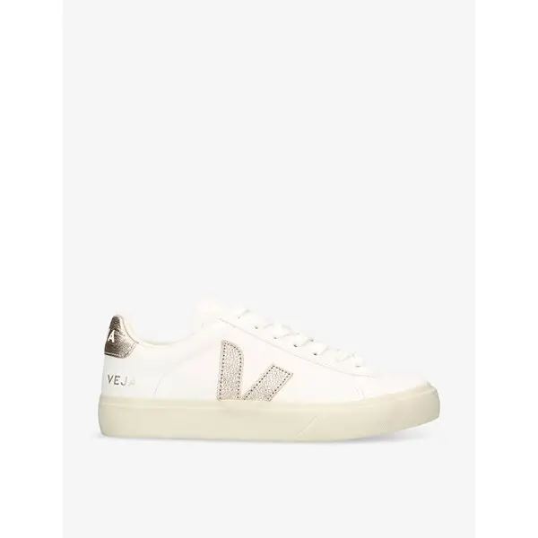 VEJA Campo Logo-embroidered Low-top Leather Trainers - Gold Comb
