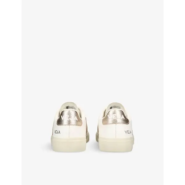 VEJA Campo Logo-embroidered Low-top Leather Trainers - Gold Comb