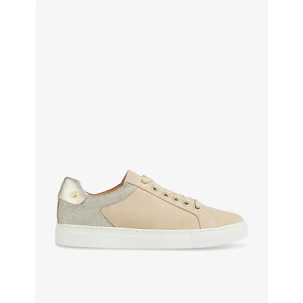 Lk Bennett Signature Stud-Embellished Suede Low-Top Trainers In