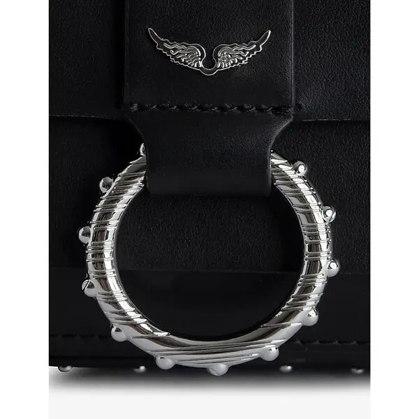 Zadig&Voltaire X Kate Moss Studded Leather Cross-body Bag - Noir Silver