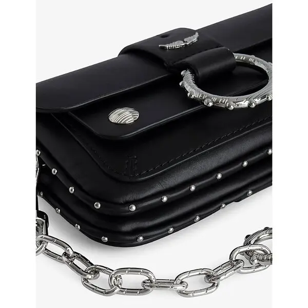 Zadig&Voltaire X Kate Moss Studded Leather Cross-body Bag - Noir Silver