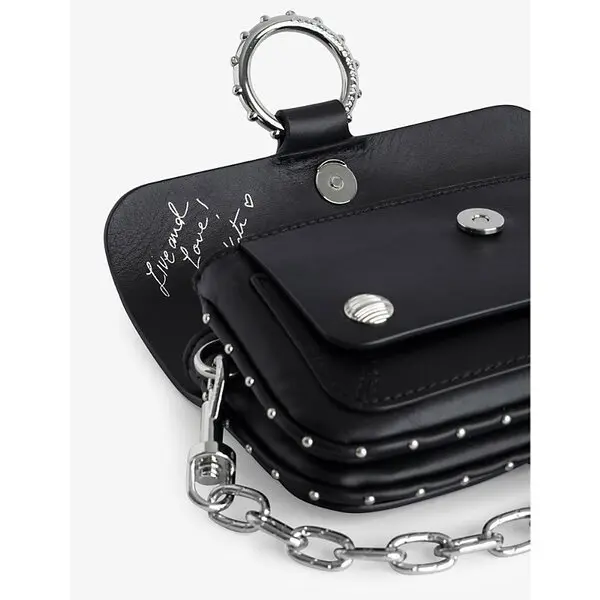 Zadig&Voltaire X Kate Moss Studded Leather Cross-body Bag - Noir Silver