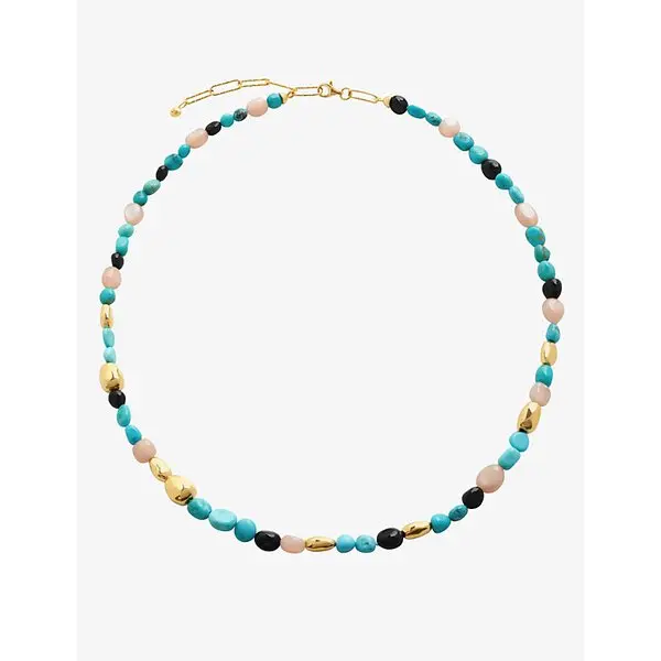 Monica Vinader Rio Multi Beaded Necklace - Yellow Gold