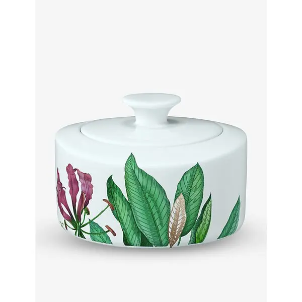 VILLEROY & BOCH Avarua Botanical-print Porcelain Jam Pot 11.5cm - One-color
