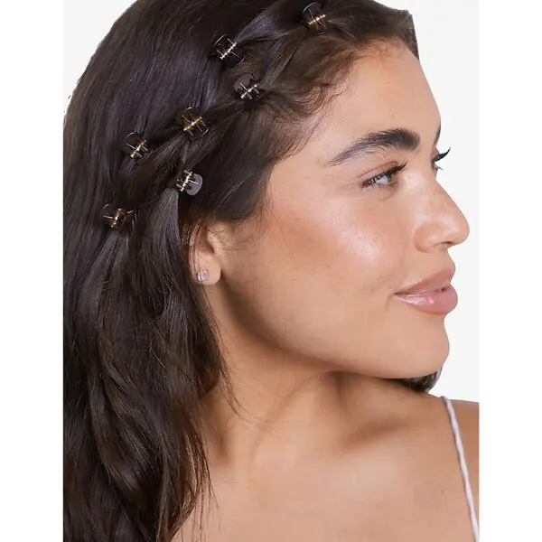 KITSCH Set Of Sixteen Mini Claw Clips - Black/brown