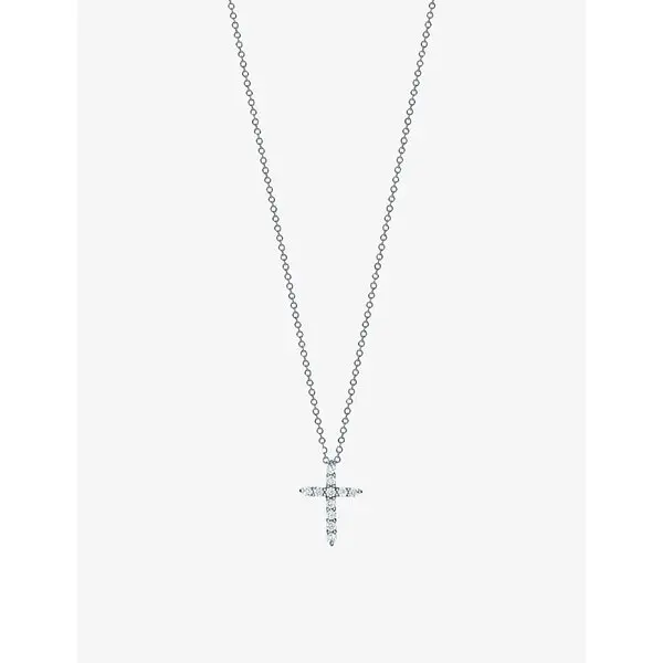 Tiffany & Co. Cross Diamond Pendant Necklace - Platinum