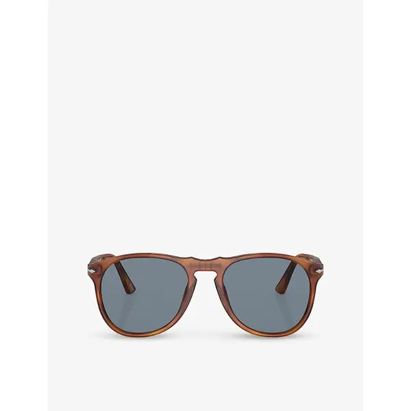 Persol Round-frame Acetate Sunglasses - Brown