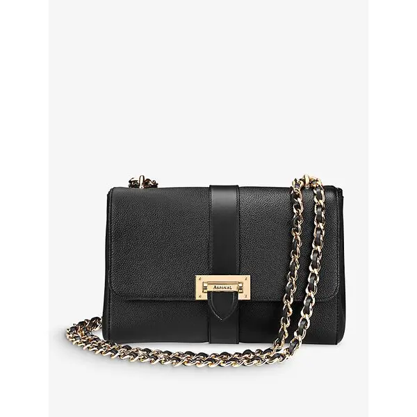 ASPINAL OF LONDON Lottie Leather Shoulder Bag - Black