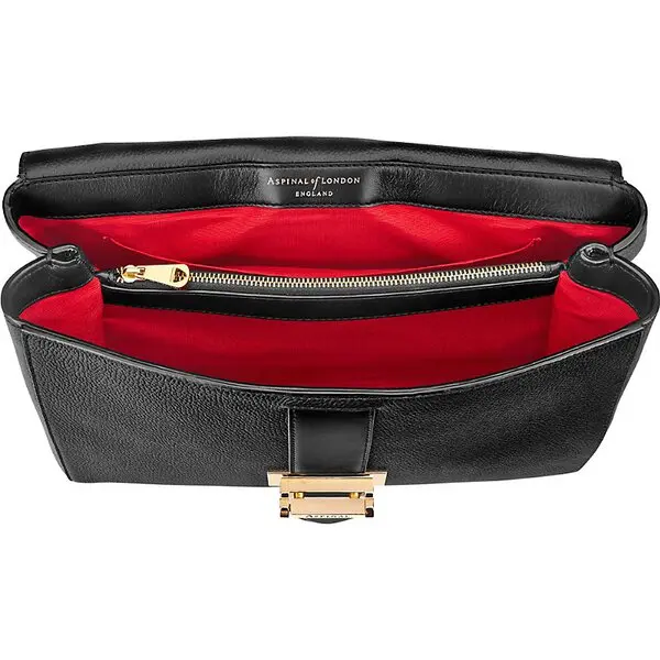 ASPINAL OF LONDON Lottie Leather Shoulder Bag - Black