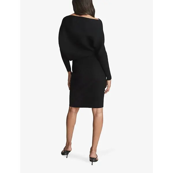 REISS Lara Stretch-knit Midi Dress - Black