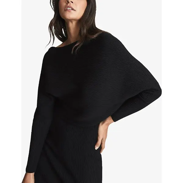 REISS Lara Stretch-knit Midi Dress - Black