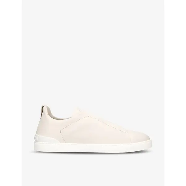 Zegna X3 Stitch Secondskin Leather Low-top Trainers - White