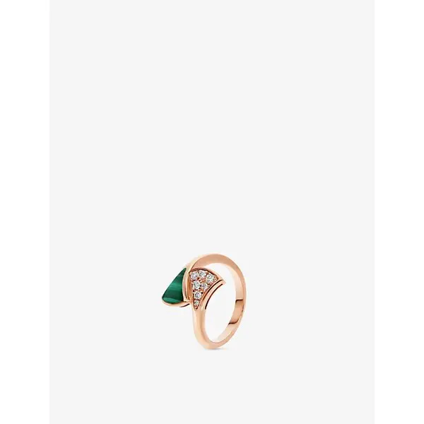 BVLGARI Divas' Dream Rose-gold Diamond And Malachite Ring - Rose Gold