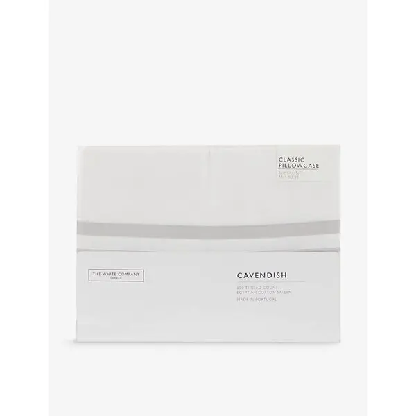 THE WHITE COMPANY Cavendish Classic Cotton Pillowcase - White/silver