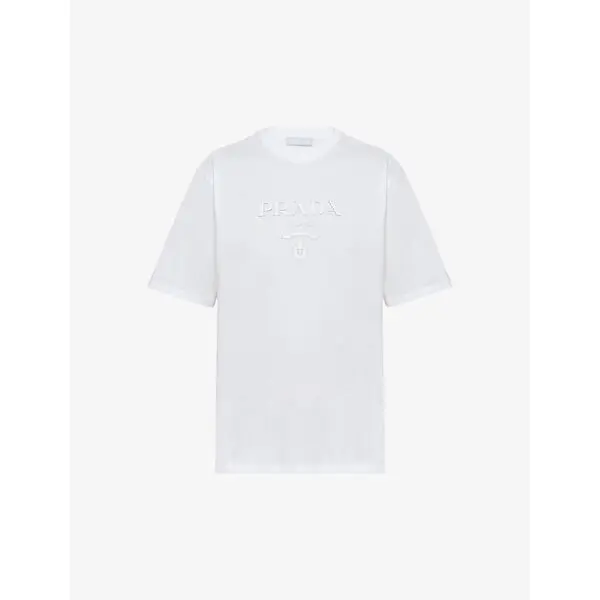 PRADA ロゴ Tシャツ サイズS ホワイト Prada Terry T-Shirt | Saks Fifth Avenue
