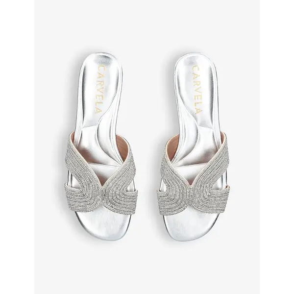 Carvela Gala Crystal-embellished Woven Sandals