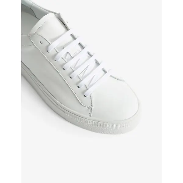 REISS Finley Leather Low-top Trainers - White