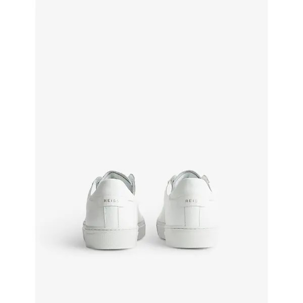 REISS Finley Leather Low-top Trainers - White
