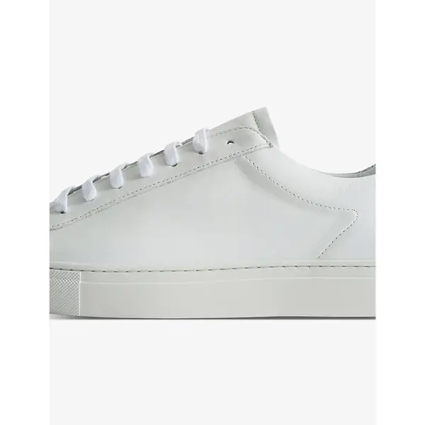 REISS Finley Leather Low-top Trainers - White