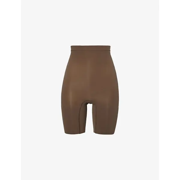 Spanx Sculpt™ Seamless Power High-waisted Mid-thigh Shorts - Chestnut Brown