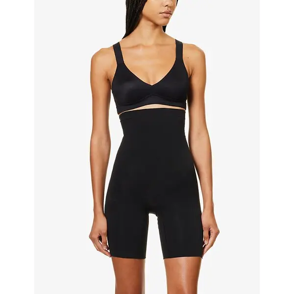 Spanx Sculpt™ Seamless Power High-waisted Mid-thigh Shorts - Very Black