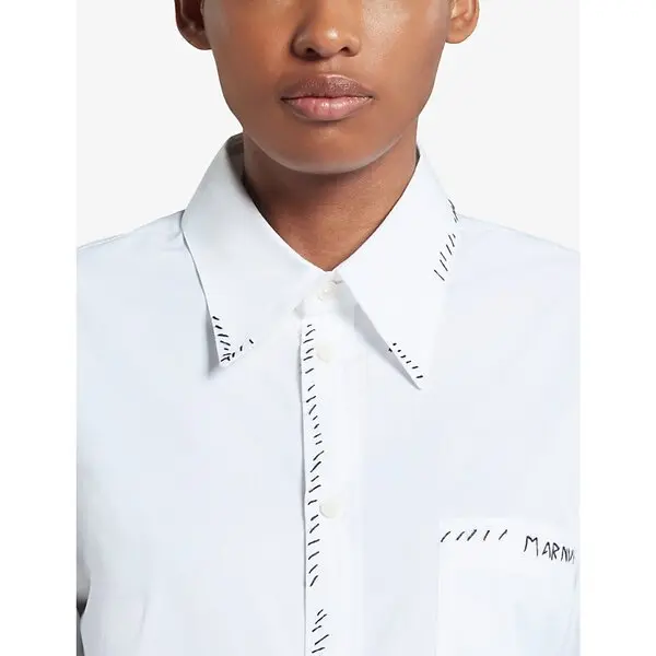 Marni Brand-print Patch-pocket Cotton Shirt