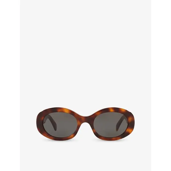 Celine Tortoiseshell Oval Sunglasses - Brown