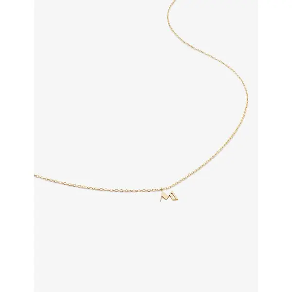 Monica Vinader Small Letter M 14ct Pendant Necklace - Yellow Gold