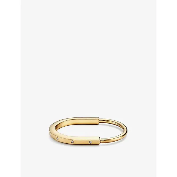 Tiffany & Co. Lock 18ct Yellow-gold And Diamond Bangle Bracelet - Yellow Gold