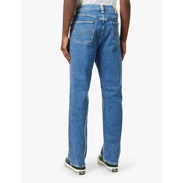 REPLAY Mid-rise Straight-leg Stretch-denim Jeans