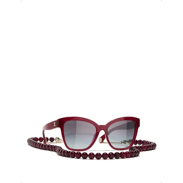 Chanel Ch5487 Square Sunglasses - Red | Editorialist