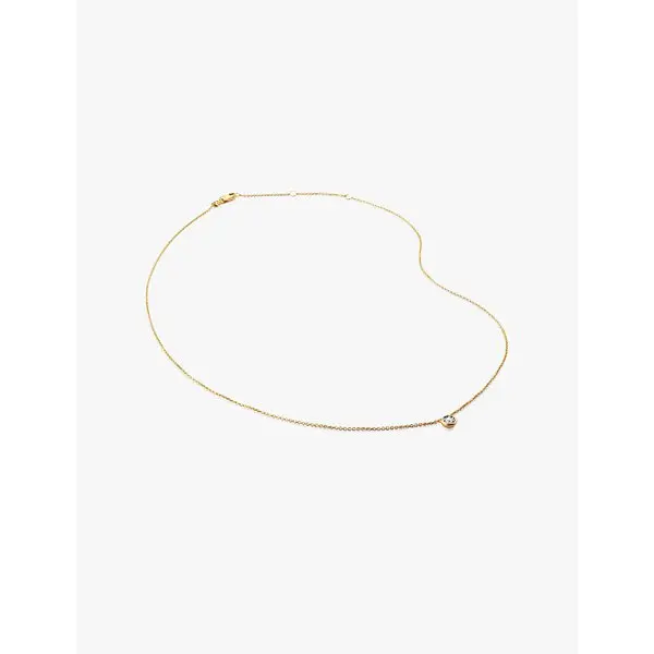 Monica Vinader Solitaire Lab-grown Diamond Necklace - Yellow Gold