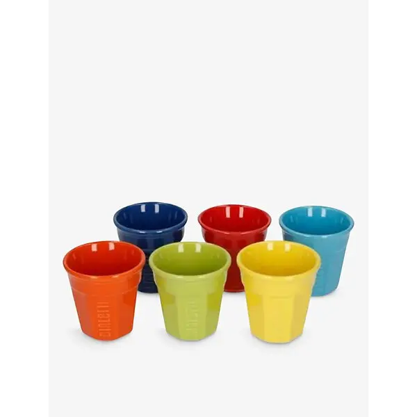 BIALETTI Logo Porcelain Espresso Cups Set Of Six - Multi