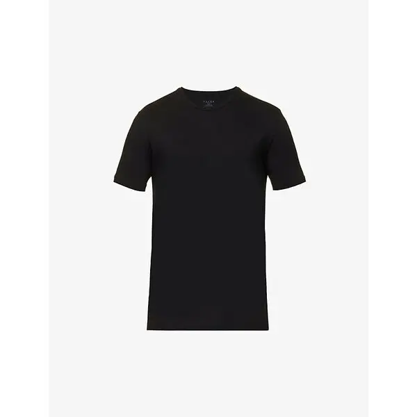 Falke Regular-fit Crewneck Stretch-cotton T-shirt - Black